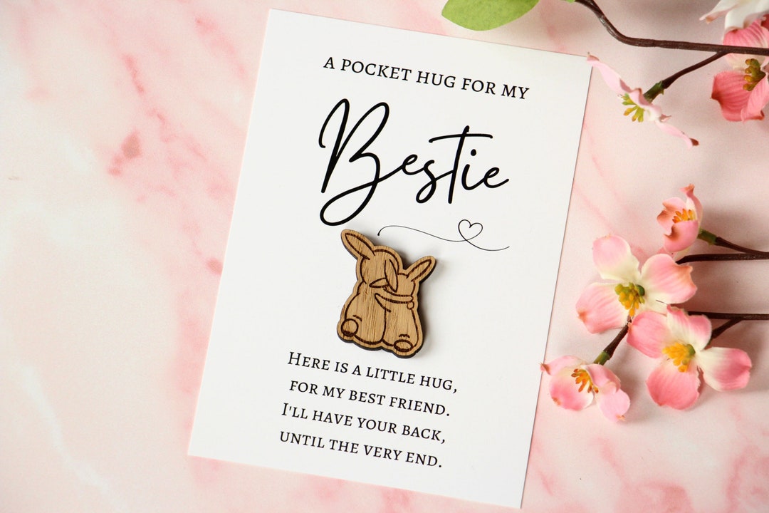 Bunnies Hugging Pocket Hug for Best Friend,pocket Hug for My Bestie ...