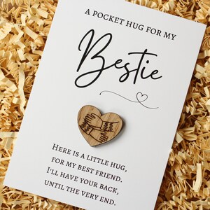 Bestie Pocket Hug Heart, Pick Me up Gift, Birthday Present, Miss You ...