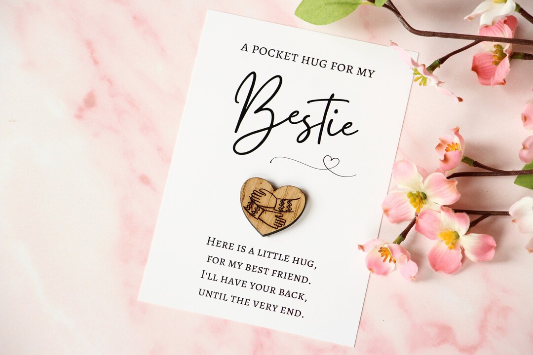 Bestie Pocket Hug Heart, Pick Me up Gift, Birthday Present, Miss You ...