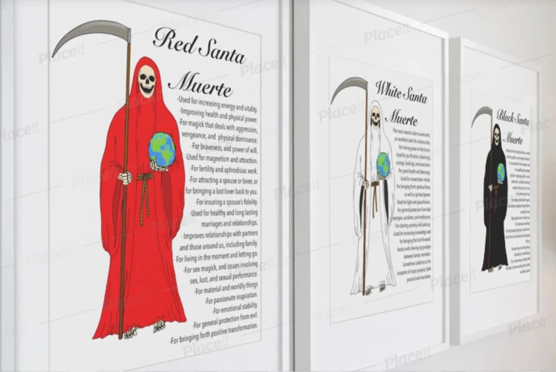 Bundle 3 Pages La Santa Muerte Printable Pages Santisima - Etsy