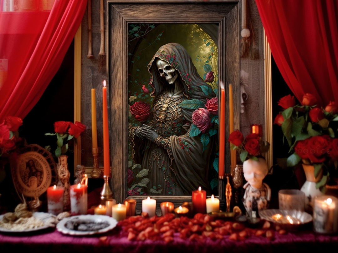Santa Muerte Large Wall Artwork, Santísima Muerte Poster Art Print ...