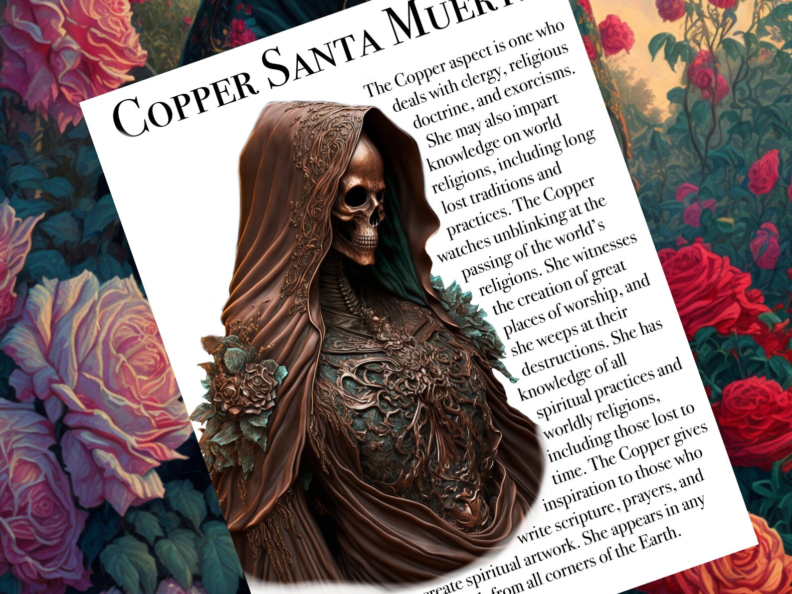 Copper Santa Muerte Printable Pages Santisima Muerte Prints - Etsy
