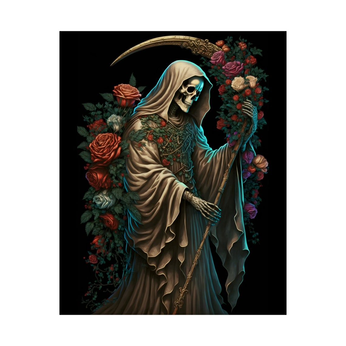 Santa Muerte Large Wall Artwork, Santísima Muerte Poster Art Print ...
