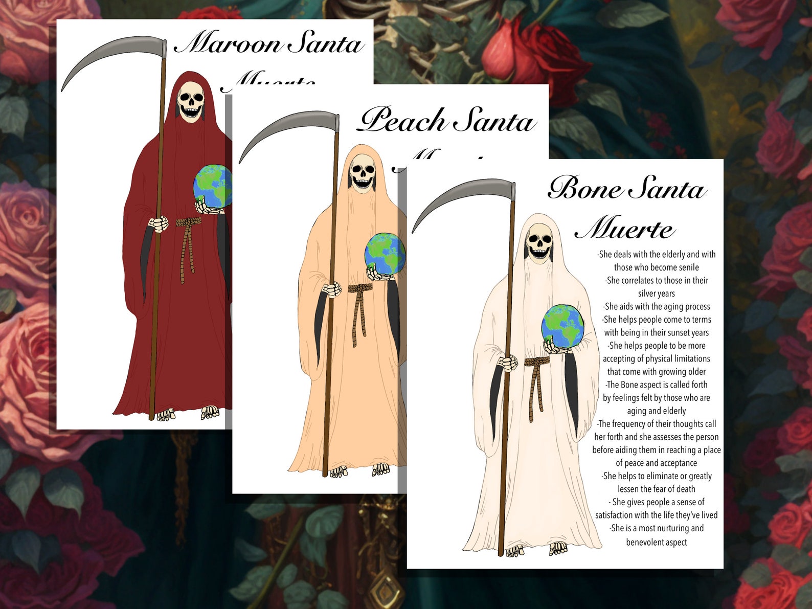 Bundle 3 Pages, La Santa Muerte Printable Pages, Santisima Muerte ...