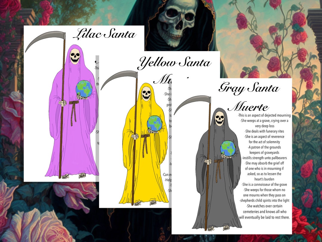 Bundle 3 Pages La Santa Muerte Printable Pages Santisima - Etsy