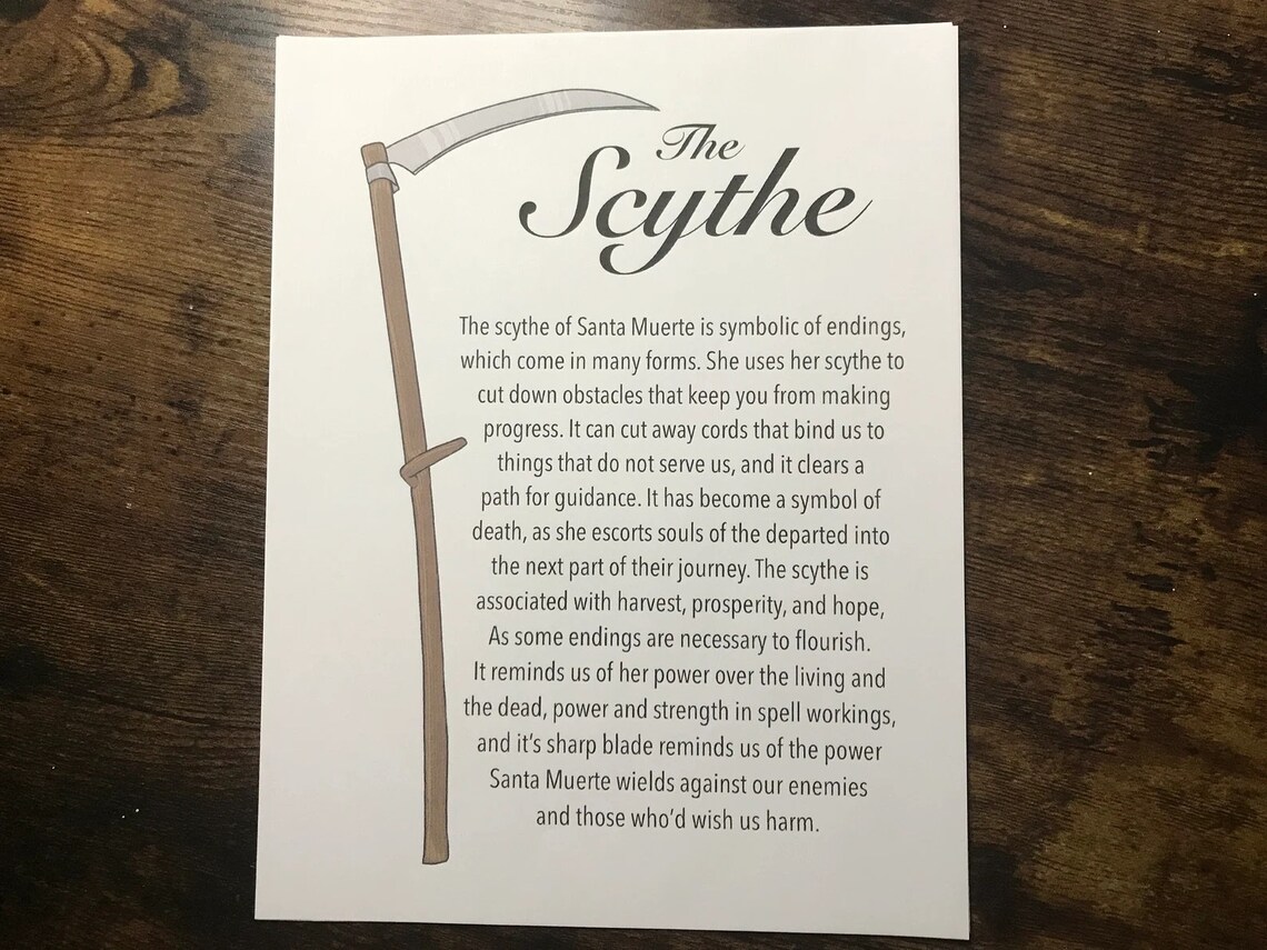 Bundle 3 Pages, Santa Muerte Symbols Printables, Santisima Muerte ...