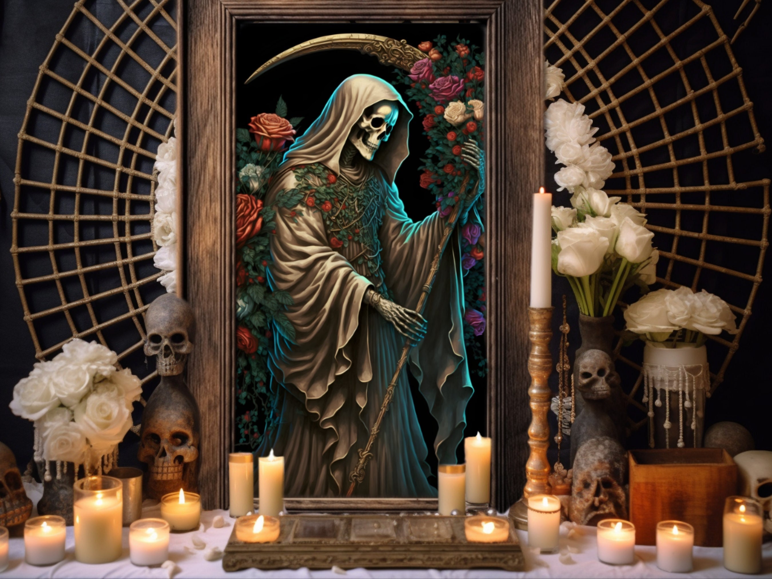 Santa Muerte Large Wall Artwork Santísima Muerte Poster Art - Etsy