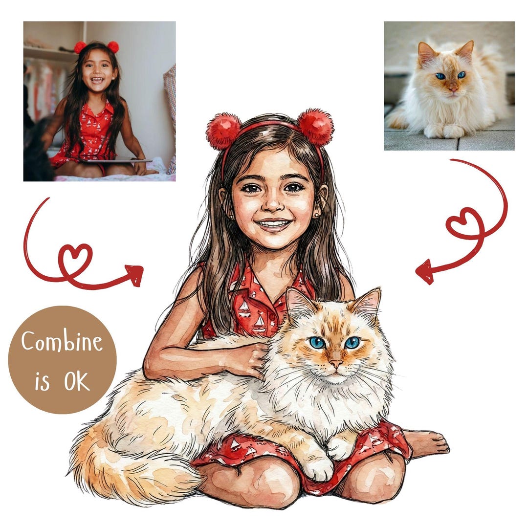 Custom Watercolor Portrait From Photo | Personalized Illustration ...