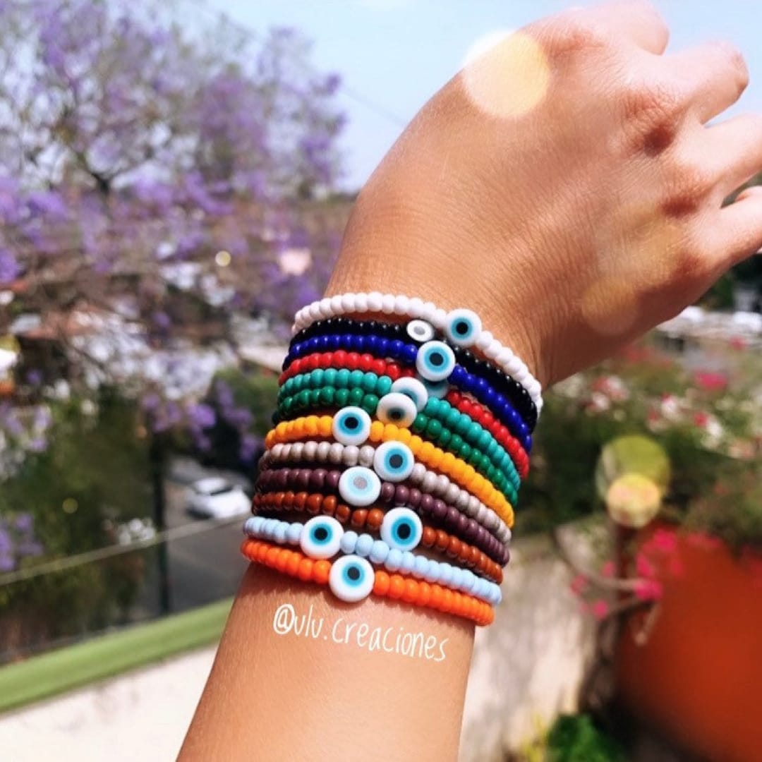 Evil Eye Bracelet, Seed Bead Eye Bracelet, Protection Bracelet ...