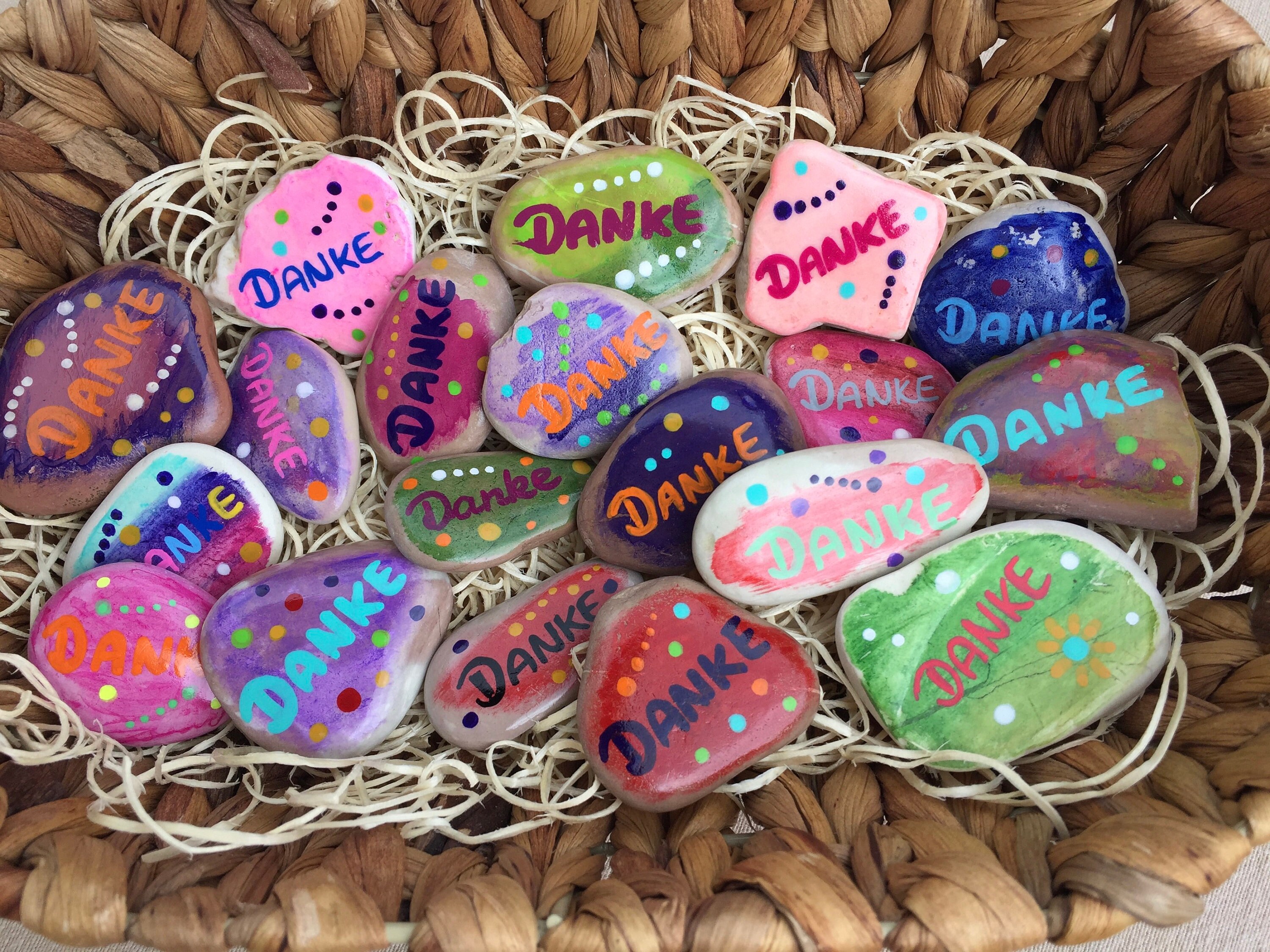 Bemalte Steine Danke Dankeschön Mitbringsel Geschenk | Etsy