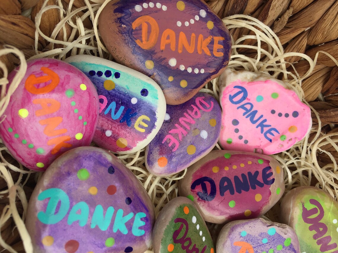 Bemalte Steine Danke Dankeschön Mitbringsel Geschenk | Etsy