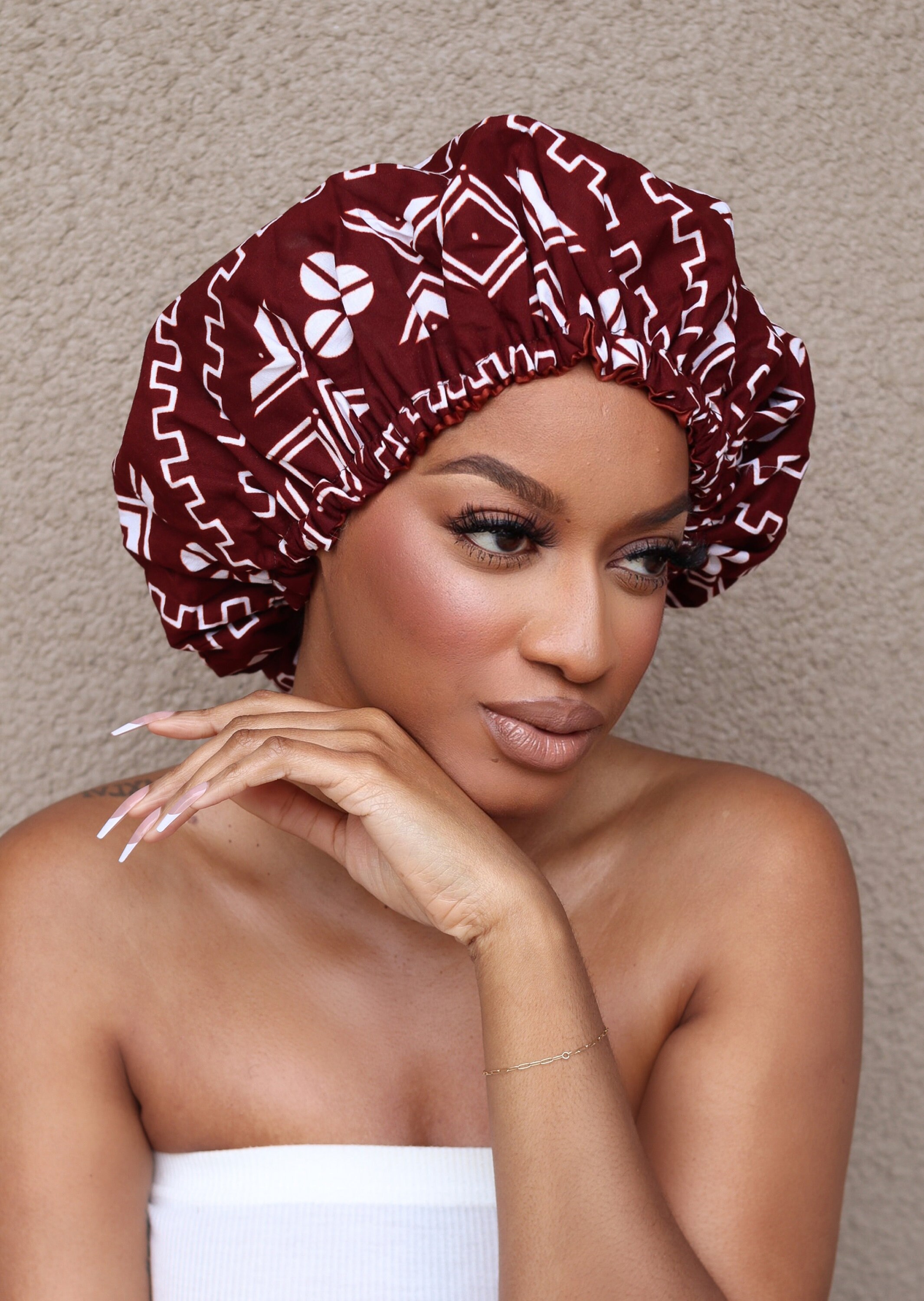 Ankara / Silk Reversible Bonnet, African Print Bonnet, Silk Bonnet, Wax ...