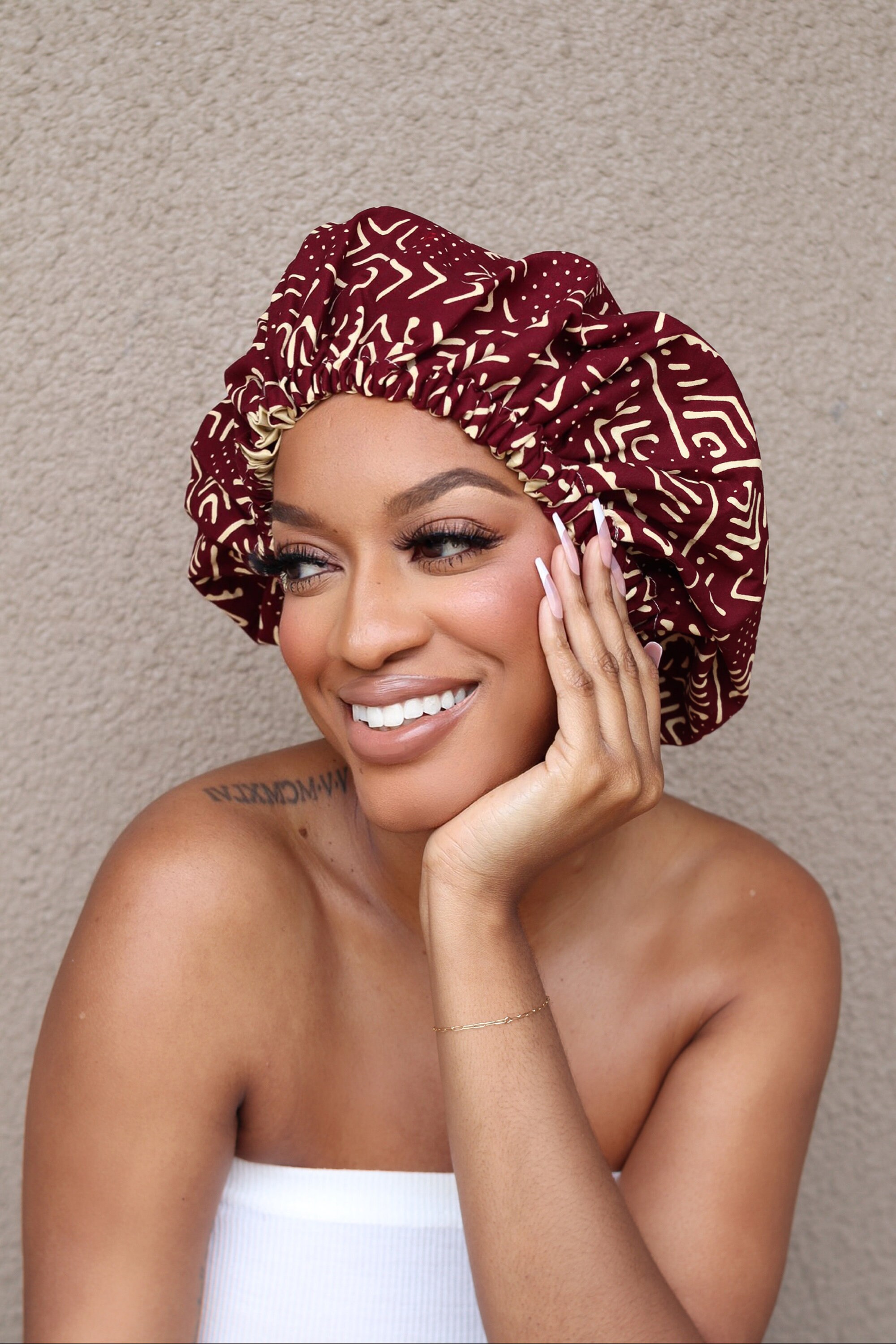 Ankara / Silk Reversible Bonnet, African Print Bonnet, Silk Bonnet, Wax ...