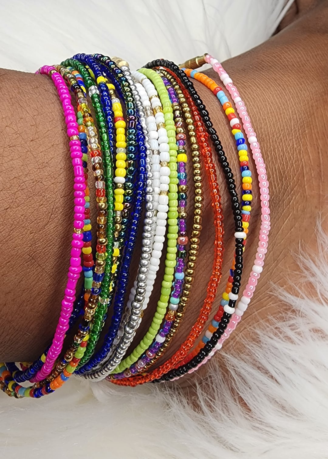 African Ankle Beads, Multicolor Ankle Beads, African Beads, Maasaï ...
