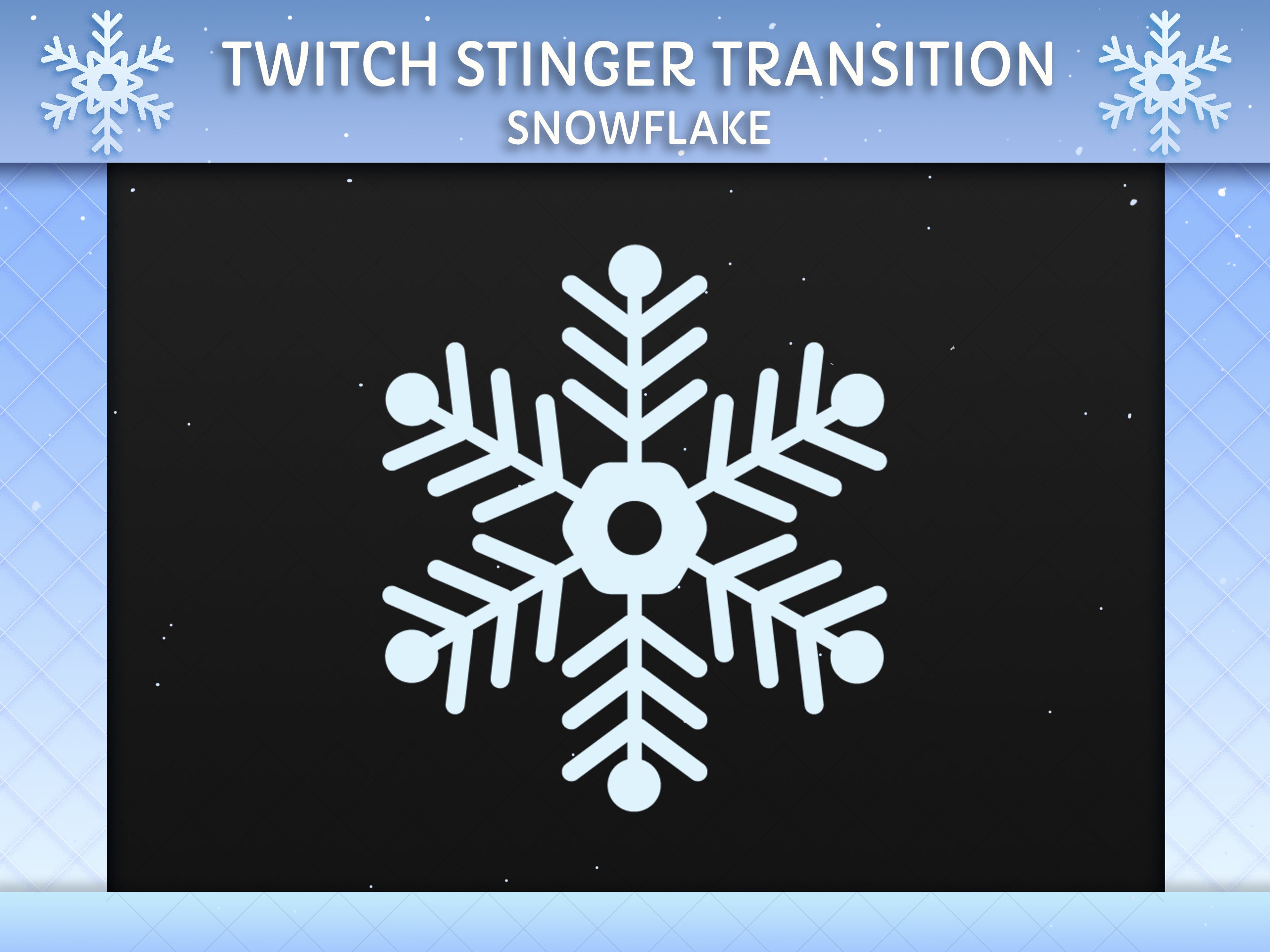 Twitch Winter Snowflake Stinger Transition | Twitch Transition ...