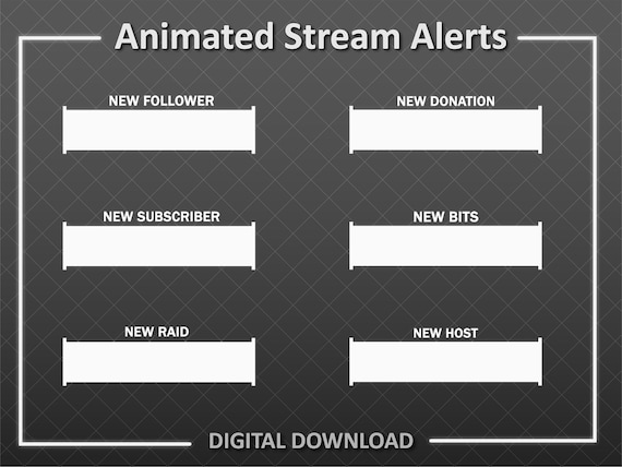Twitch Animated Alerts Animated Stream Alert Pack - Etsy