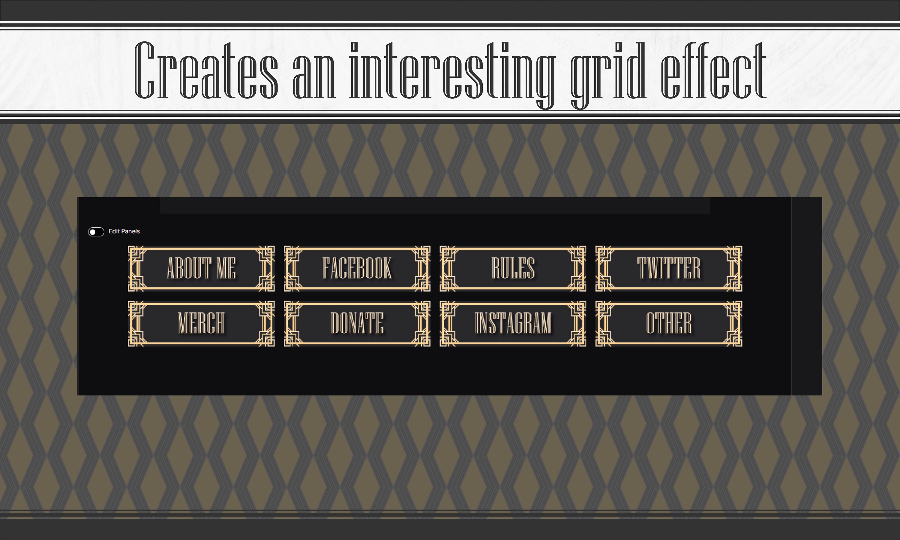 Art Deco Twitch Panels 30 Twitch Panels Twitch Panels Pack Streaming ...
