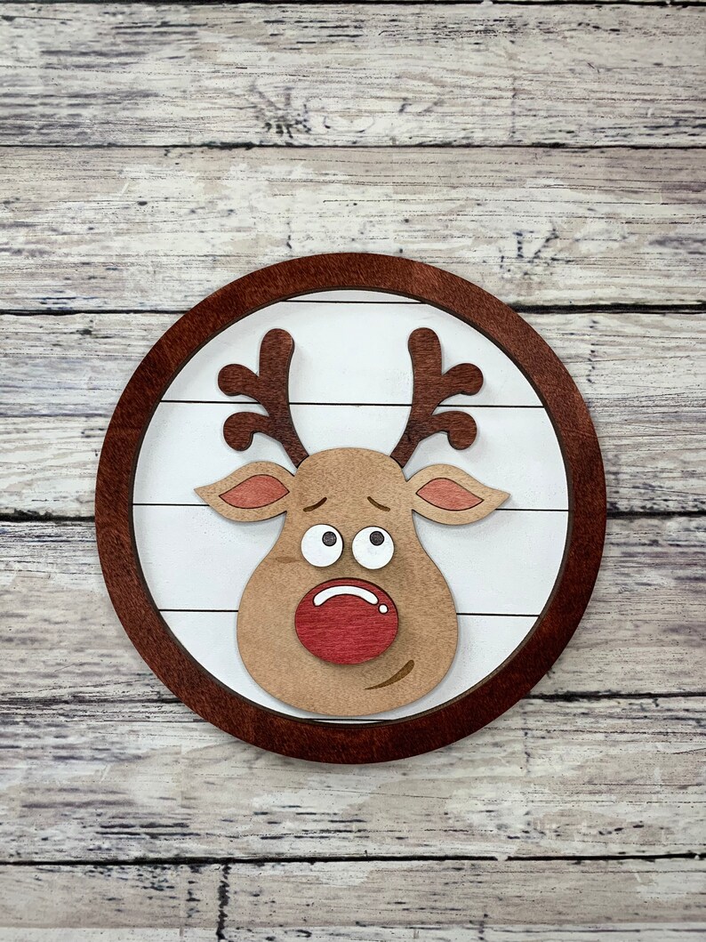 Rudolph Tiered Tray Set Farmhouse Tiered Tray Signs Winter - Etsy