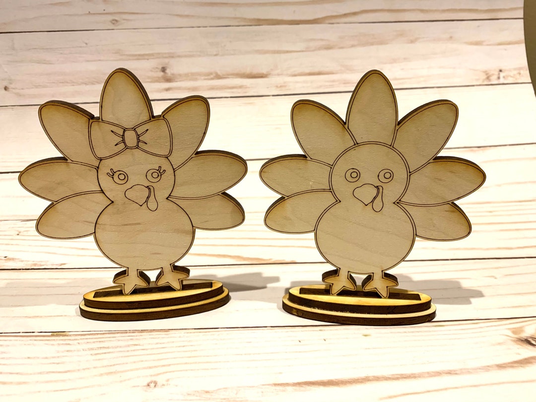 Kids Turkey Craft Kit, Color Your Own Turkey Kit, Turkey Place Setting ...