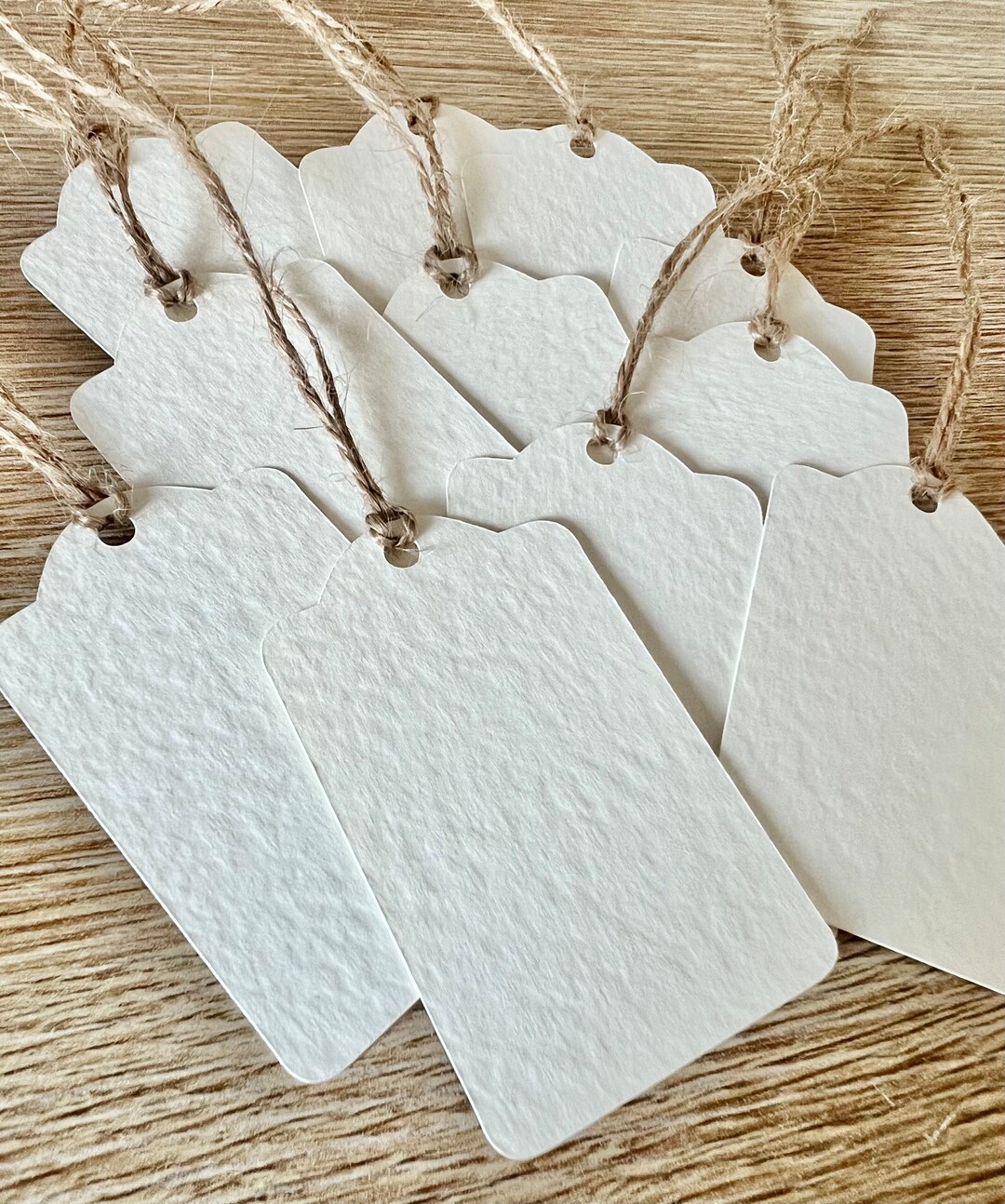 Ivory Hammered Card Gift Tags / Gift Tags With Jute String / Gift Tags ...