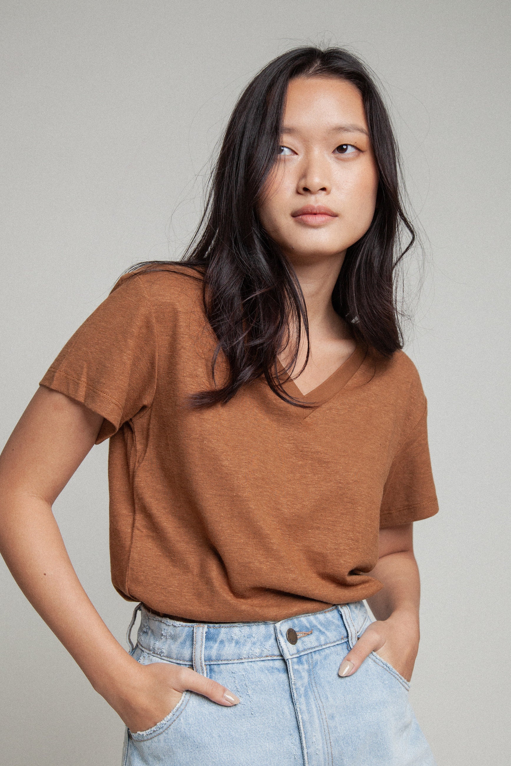 Orejas Women's Hemp Organic Cotton V-neck Tee - Multiple Colors | Short ...