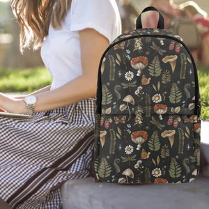 Cottagecore Mushroom Backpack, Witchy Computer Backpack, Cute Backpack ...