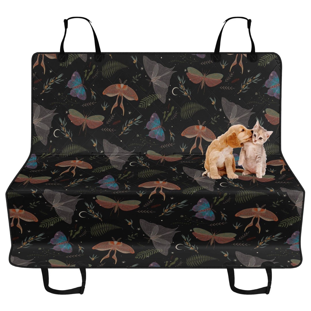 Magical Moths Pet Seat Cover for Car, Witchy Lunar Moth Car Bench Seat ...