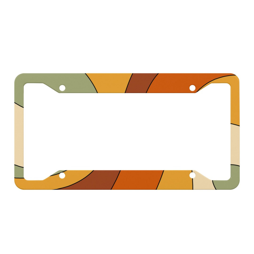 Retro Groovy Curve License Plate Frame Cute 70s License Plate - Etsy