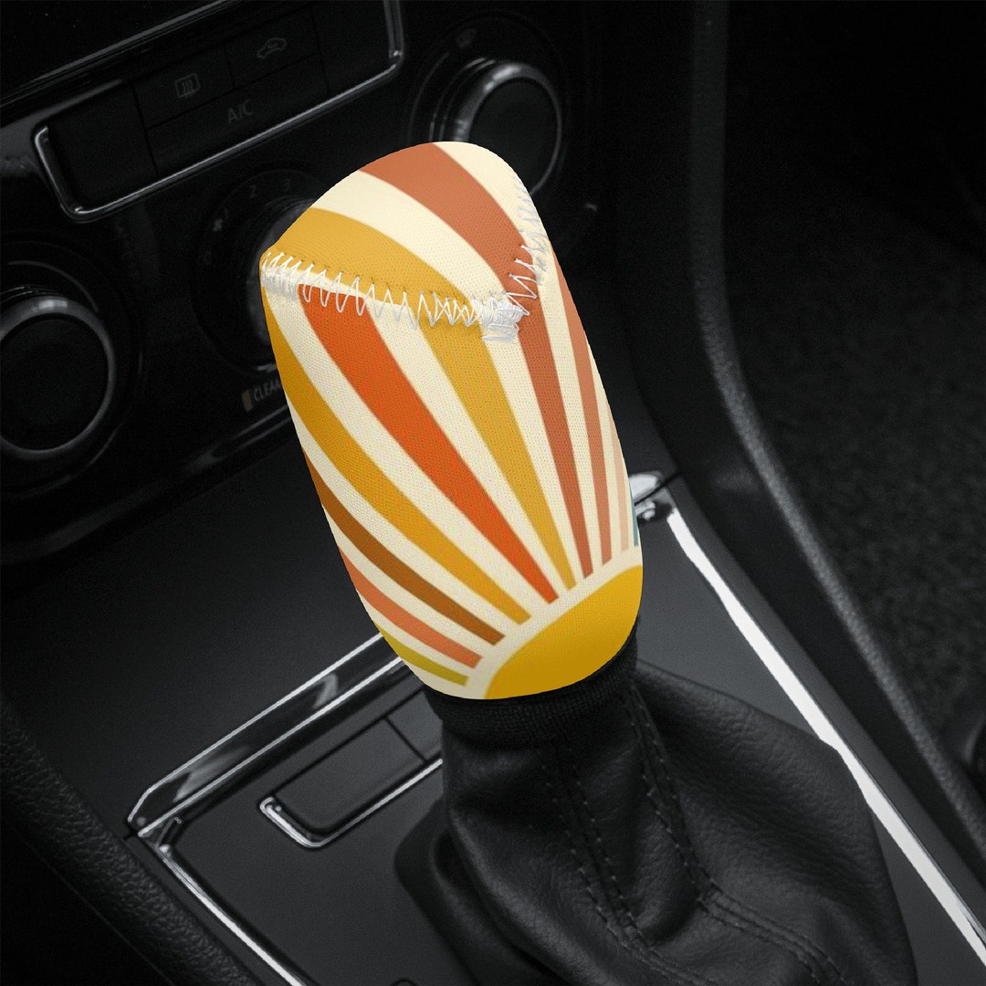 Retro Sunrise Shift Knob Cover, Colorful Car Shifter Gear Cover 70s ...