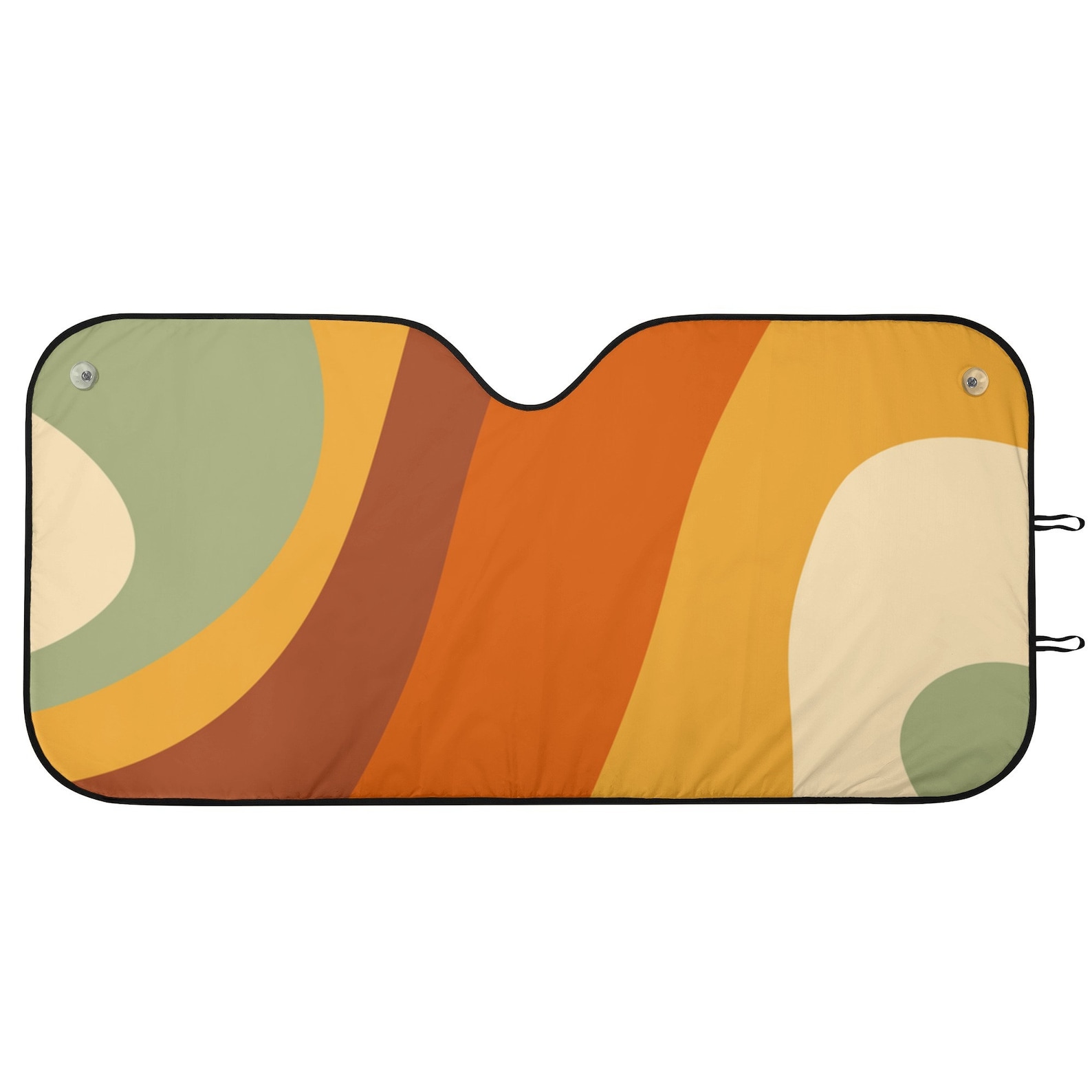 Retro Groovy Windshield Sun Shade, Burnt Orange Windshield Sunshade ...