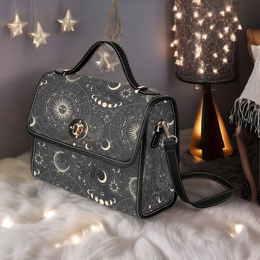 Astrology Handbag Witchy, Celestial Satchel Bag Esoteric, Vegan Leather ...