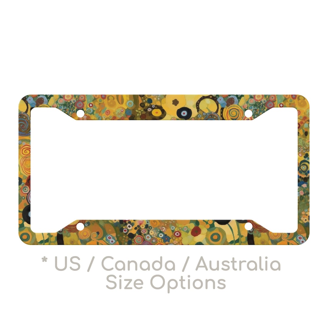 Klimt Floral License Plate Frame Cute, Klimt Inspired License Plate ...