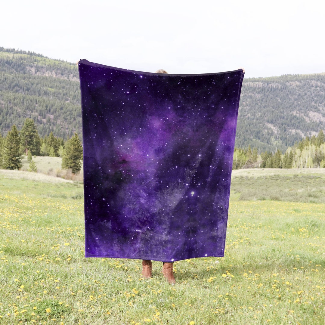 Purple Galaxy Throw Blanket Gift, Celestial Blanket, Fleece Blanket ...