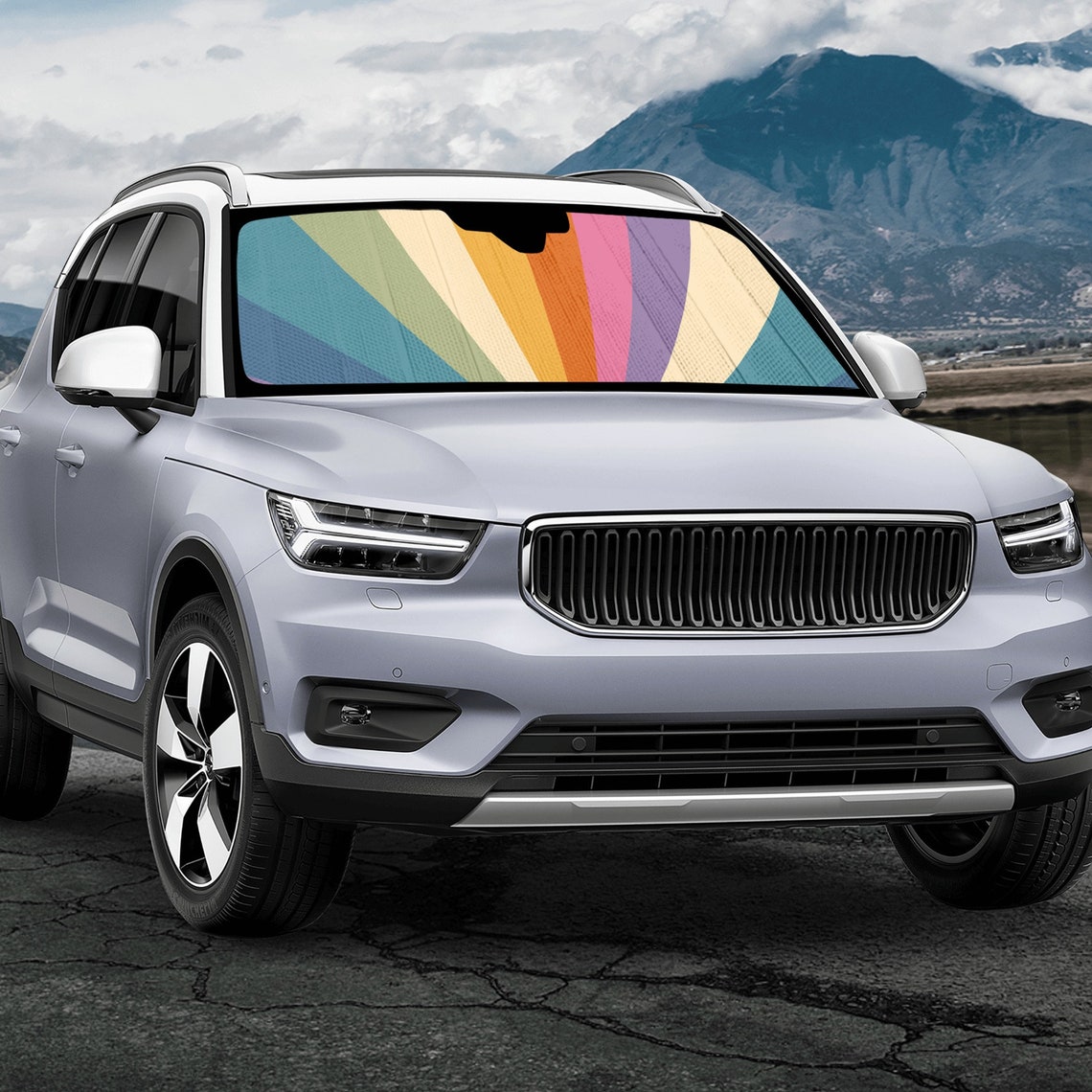 Retro Sun Ray Windshield Sun Shade Rainbow Windshield - Etsy