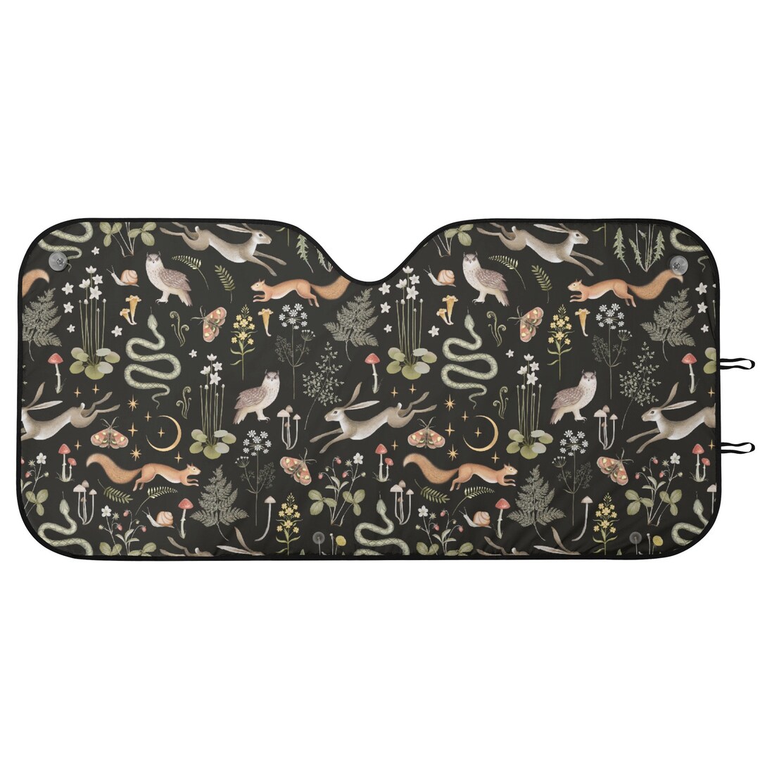 Enchanted Forest Windshield Sun Shade, Cottageore Windshield Sunshade ...