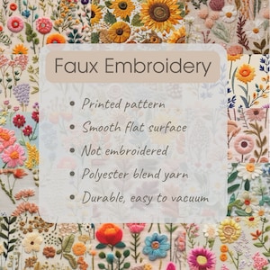 Rainbow Flower Meadow Rug, Colorful Round Rug, Wildflower Round Area ...