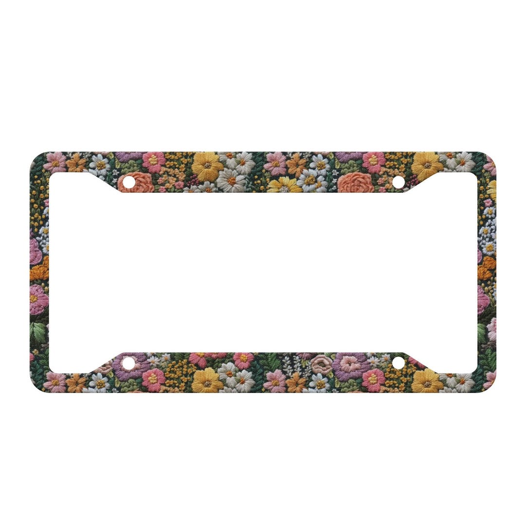 Cottagecore Garden License Plate Frame Cute Number Plate Frames Floral ...