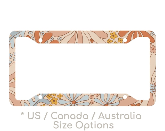 Vintage Wildflower License Plate Frame Floral Metal License Frame ...