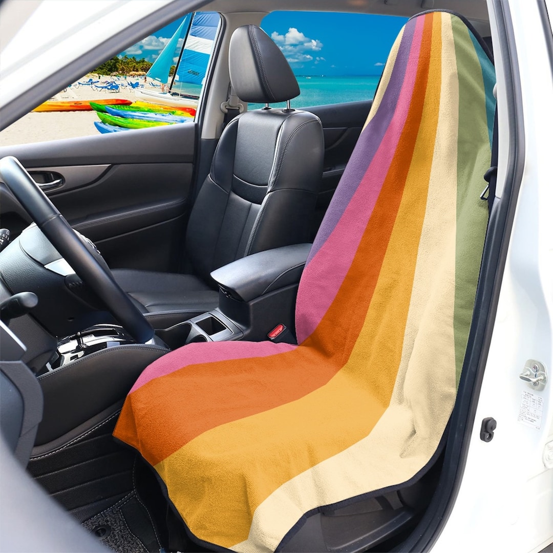 Car Seat Towel, Retro Sun Ray Towel Cover for Car Seat, Waterproof Car ...