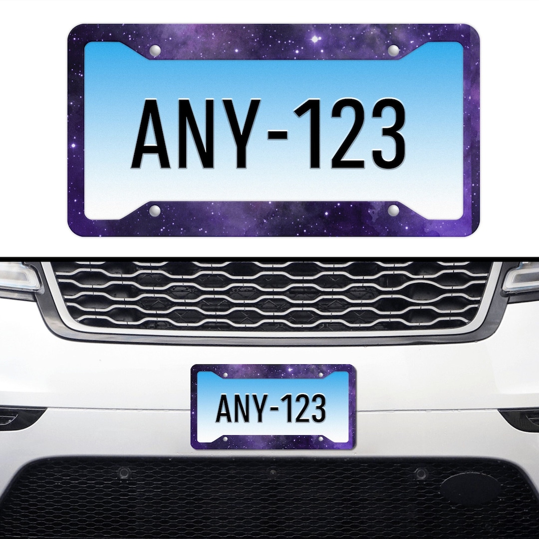 Purple Galaxy License Plate Frame Cute, Celestial License Plate Frames ...