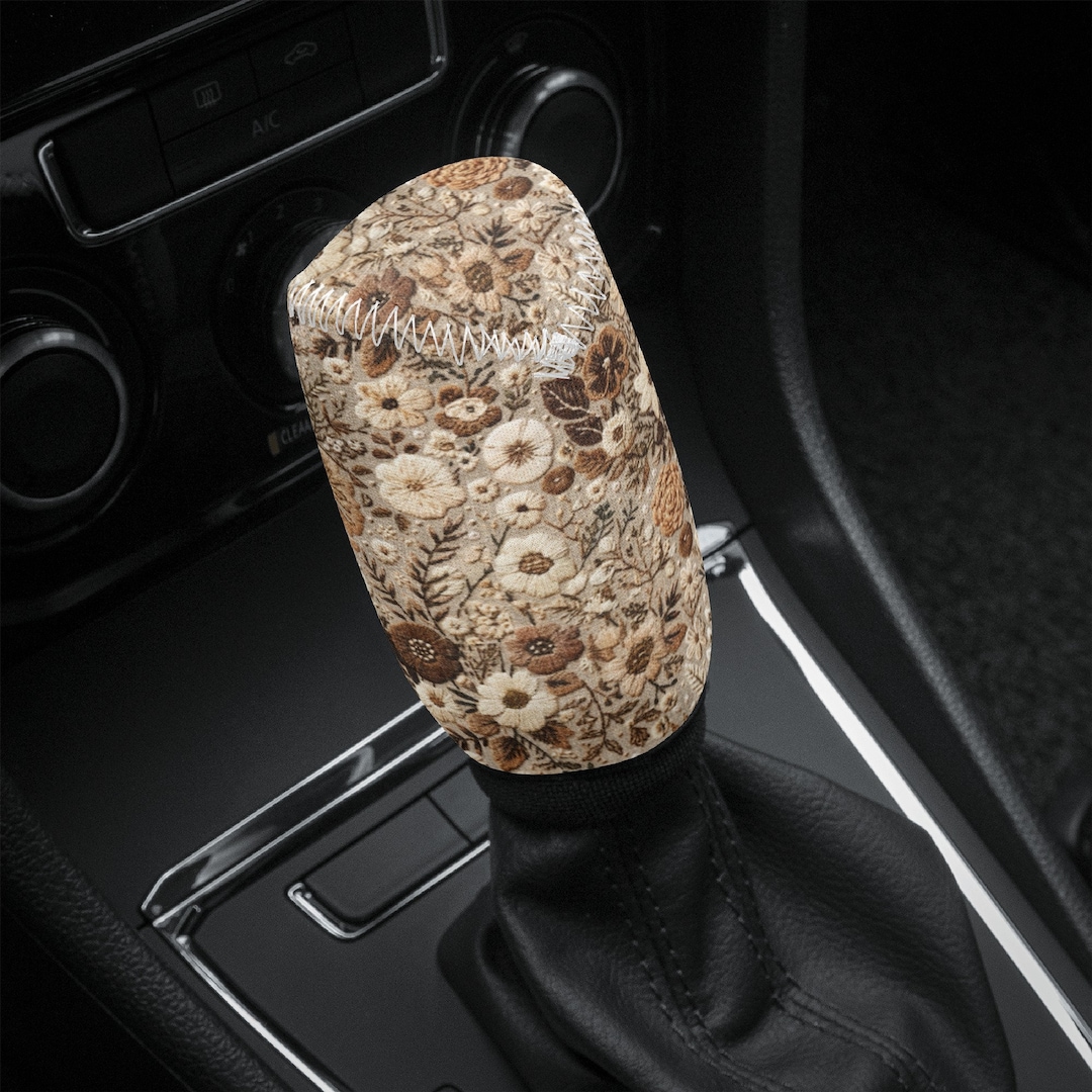 Boho Floral Hazel Shift Knob Cover for Women, Earthy Floral Shifter ...