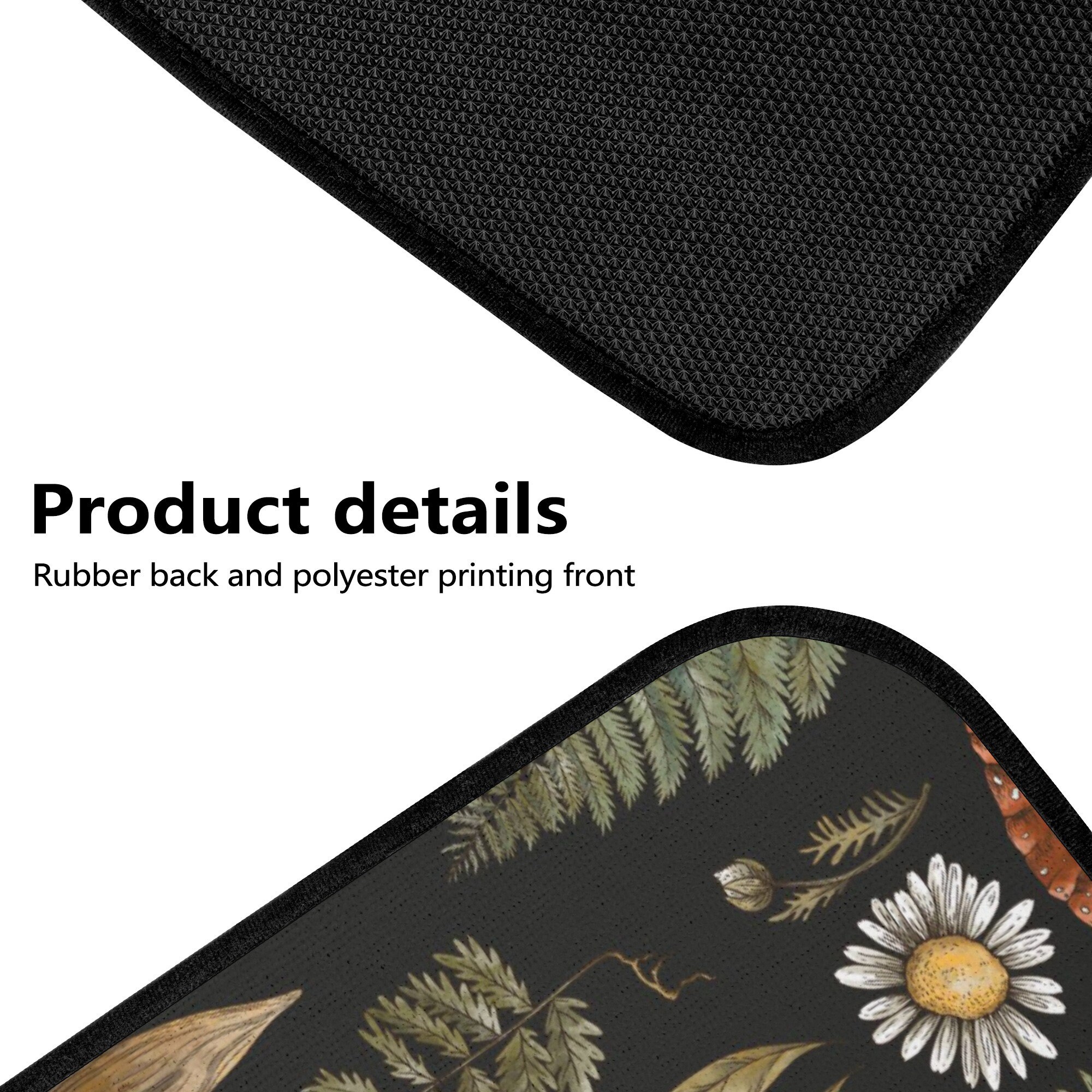 Cottagecore Car Mats, Black Mushroom Car Floor Mats, Witchy Car Floor ...