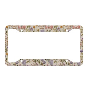 Lavender Spring License Plate Frame Purple Boho Floral - Etsy