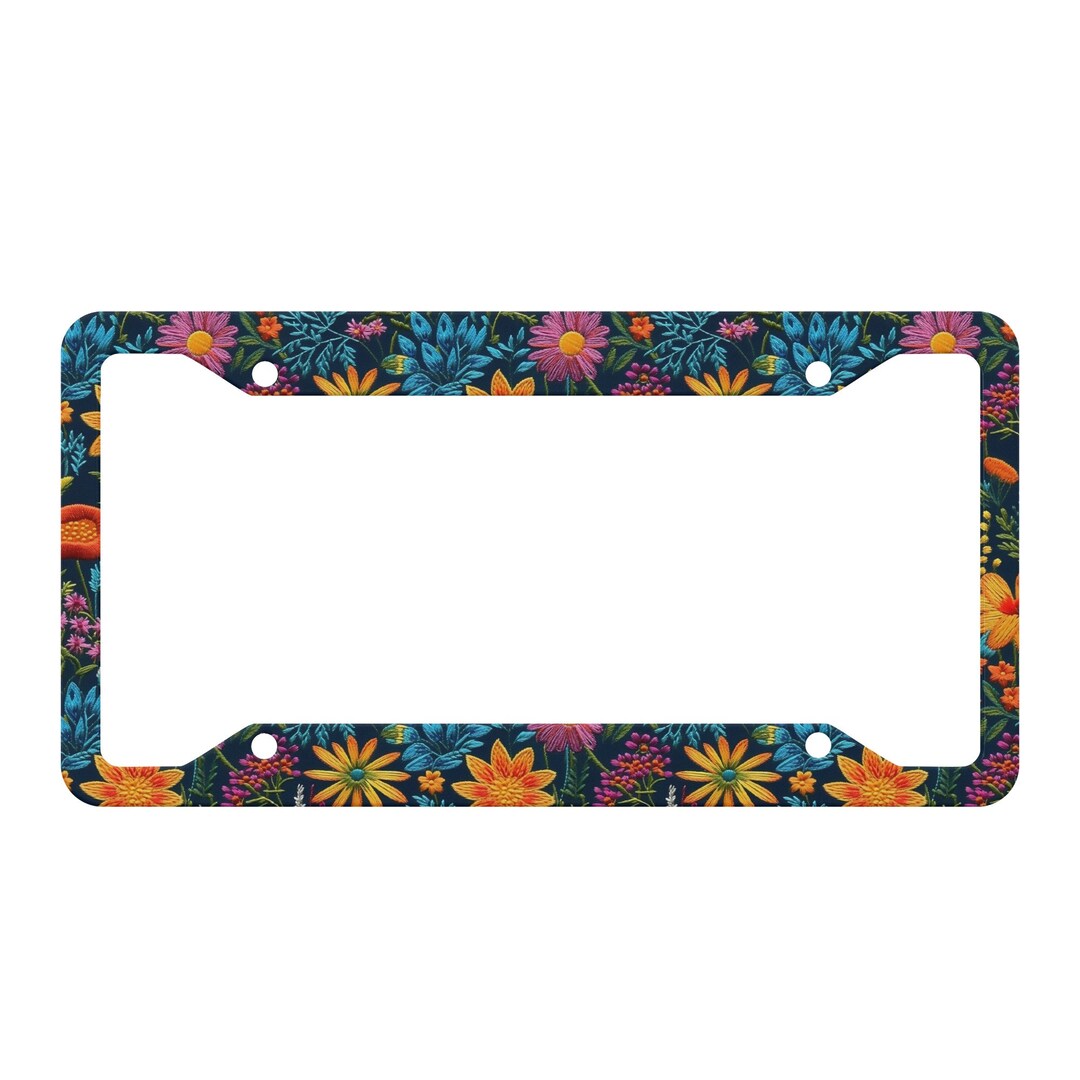 Midnight Bloom License Plate Frame Cute, Floral License Plate Frames ...