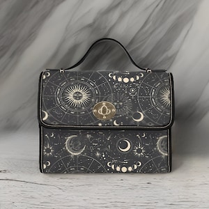 Astrology Handbag Witchy, Celestial Satchel Bag Esoteric, Vegan Leather ...