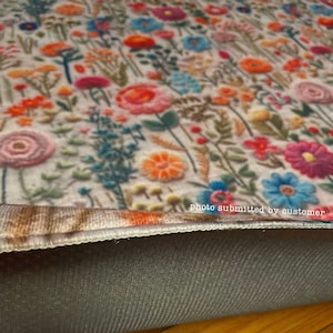 Rainbow Flower Meadow Rug, Colorful Round Rug, Wildflower Round Area ...