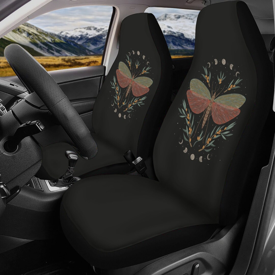 Lunar Moth Car Seat Cover Full Set Moon Phase Car Seat Cover Witchy ...