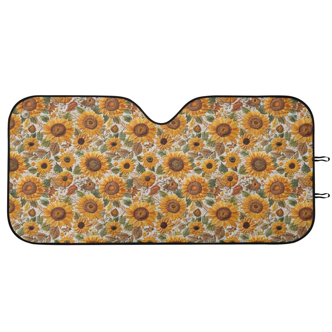 Sunflower Meadow Windshield Sunshade, Floral Sunshade for Car ...