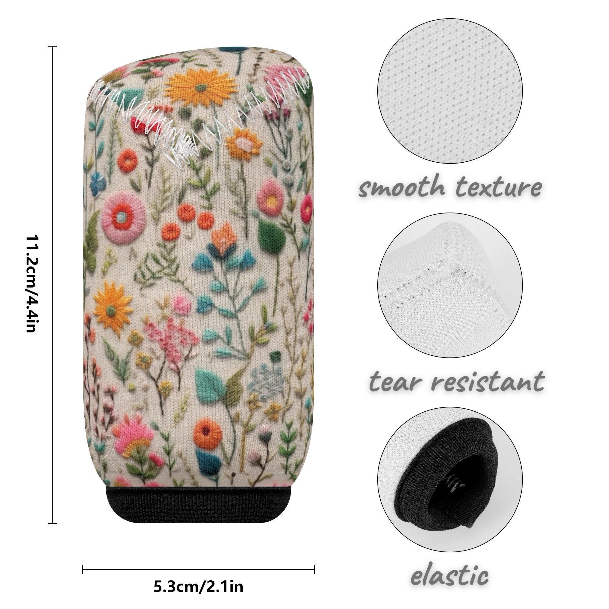 Tiny Wildflowers Shift Knob Cover, Boho Floral Car Shifter Gear Cover ...
