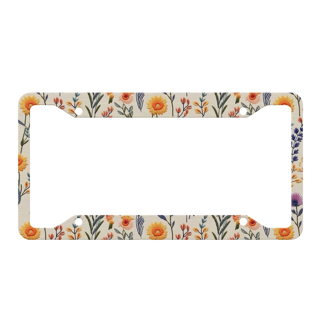 Camomile License Plate Frame, Cute License Plate Frames for Women, Boho ...